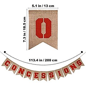 Abaodam Decorations Party Movie Stand Banner Football Concession Night-1 Pc CONCESSIONS Banner Burlap Sports Theme Durable Party Bunting Decoration Garland Hanging -Banner for Holiday Festival