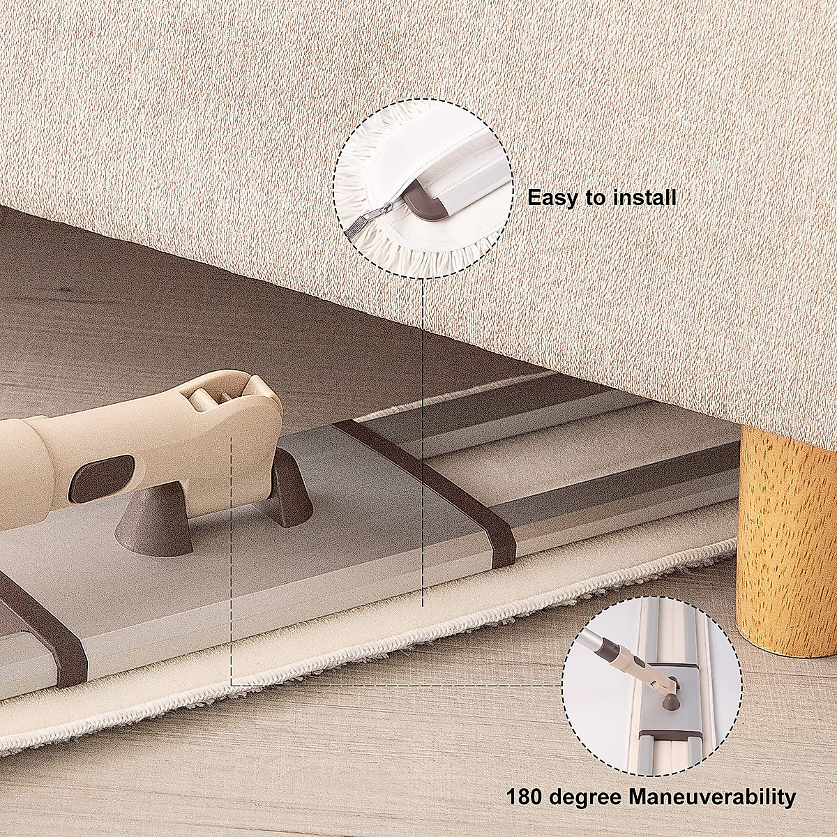 Eyliden 36" Residential Commercial Dust Mop, 4 Pads Professional Class Industrial Mops Broom, No Rust - Full Aluminum Mopping with Telescopic Handle, 2pcs Cotton and 2pcs Microfiber Pad (White, 36")