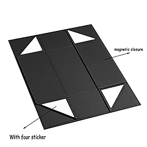 FOCCIUP 11x7.8x3.5 Inches Black Gift Box with Magnetic Lid Collapsible Groomsman Shirt Boxes for Clothes Gift Wrap