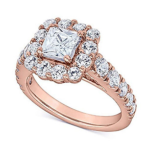 Aihpos Engagement Ring Sets Bridal Sets Wedding Rings for Women, 1 Carat Center Princess Cut Moissanite Bridal Ring Set 925 Sterling Silver 10K 14K 18K Gold (18K Gold)