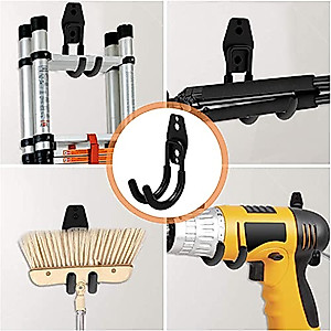 Steel Garage Storage Utility Double Hooks, Heavy Duty Hangers Wall Mount Holder U Hook Garage Organizer for Power Tools, Bikes, Ladders, Ropes, Hoses, Bulk Items Storage