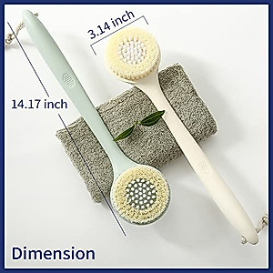 KUMBAZZ Back Brush Long Handle for Shower - Never Mold Bath Back Brush Back Scrubber for Shower,Wet or Dry Brushing,Shower Brush for Men & Women (Green)