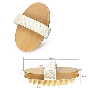 Natural Wooden Massage Body Brush for Cellulite and Improve Lymphatic Blood Circulation Dry Brush Remove Dead Skin Shower Bathe SPA Bath Brush