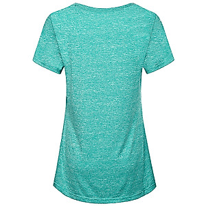 Kimmery Womens Workout Tops for Women Short Sleeve Shirts for Women Summer Tops for Women 2024 Gym Tops Athletic Tops for Women Light Green Top M