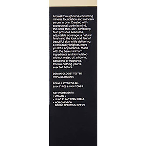 bareMinerals bareSkin Pure Brightening Serum Foundation SPF 20, Bare Porcelain 01, 1 Ounce