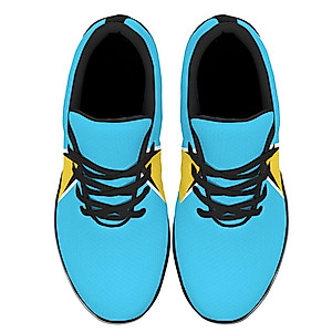 Saint Lucia Flag Shoes for Men Women Running Sneakers Breathable Casual Sport Tennis Shoes Black Size 7