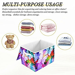 innewgogo Butterflies Storage Bins with Lids for Organizing Closet Organizers with Handles Oxford Cloth Storage Cube Box for Dog Toys