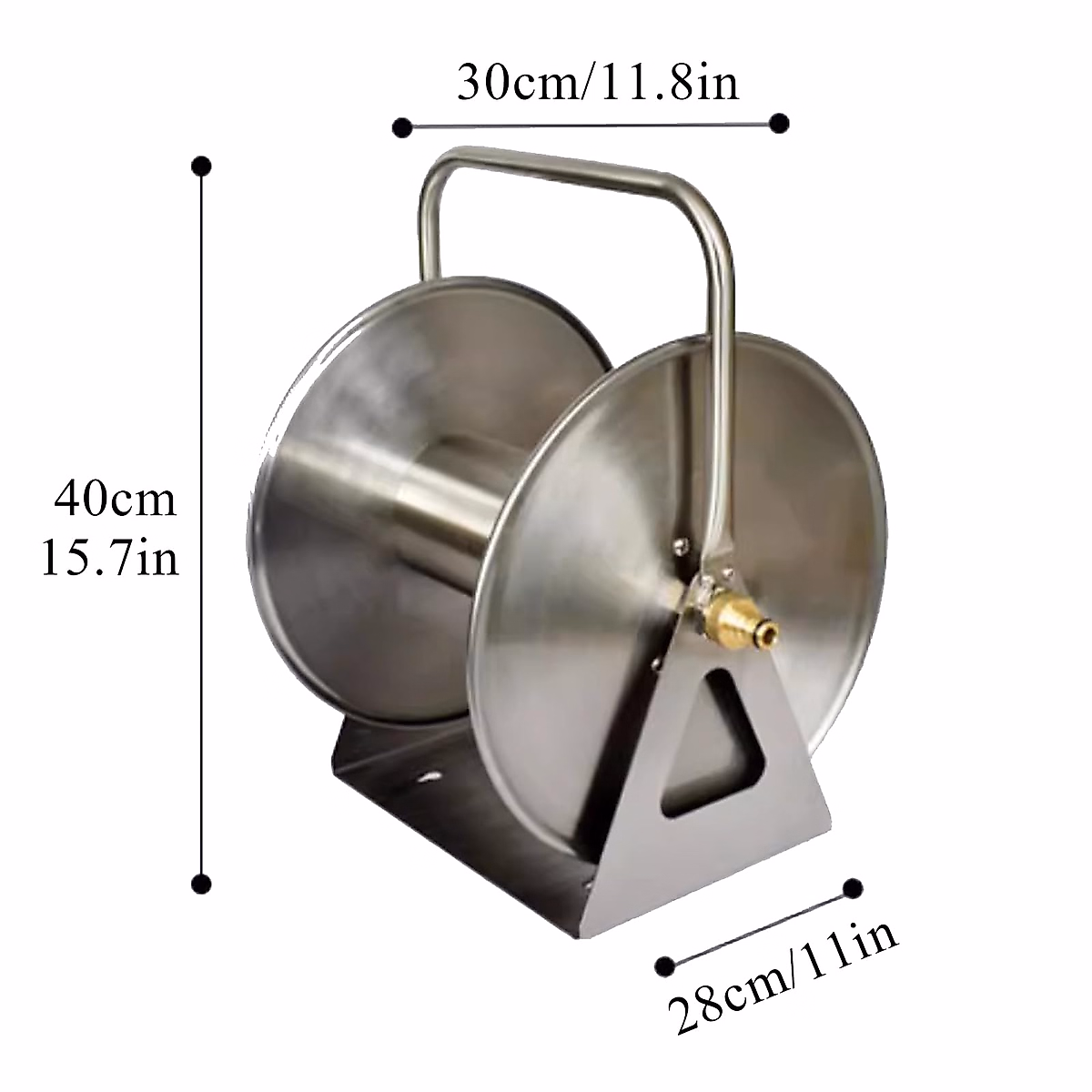 Stainless Steel Garden Hose Reel,Wall/Floor Mounted Metal Water Hose Reel, Portable Garden Hose Reel Heavy Duty Water Hose Holder & Storage Holds for Garden Outdoor Gardening