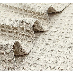 VeraSong Microfiber Kitchen Cleaning Cloth Thick Dish Rags Waffle Weave Washcloths Dish Cloths Ultra Absorbent Odor Free 12inch X 12inch 6 Pack Khaki