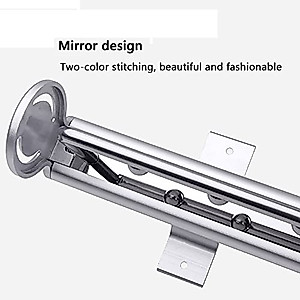 ZYFA Heavy Duty Retractable Pull Out Pants Rack Adjustable Closet Rod, Extendable Wardrobe Rail Tube Valet Rod Clothing Mount Wardrobe Hanger for Hanging Clothes,Top Mount, 35cm
