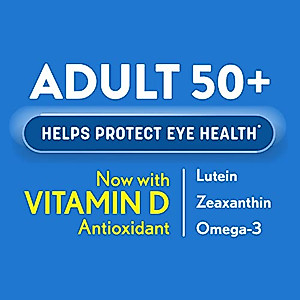 Ocuvite Eye Vitamin & Mineral Supplement, Contains Zinc, Vitamins C, E, Omega 3, Lutein, & Zeaxanthin, Bausch & Lomb Ocuvite Adult 50+ Eye Vitamin & Mineral Softgels, 50 Count (Packaging May Vary)