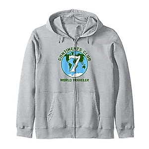 7 Continents World Traveler Club Zip Hoodie