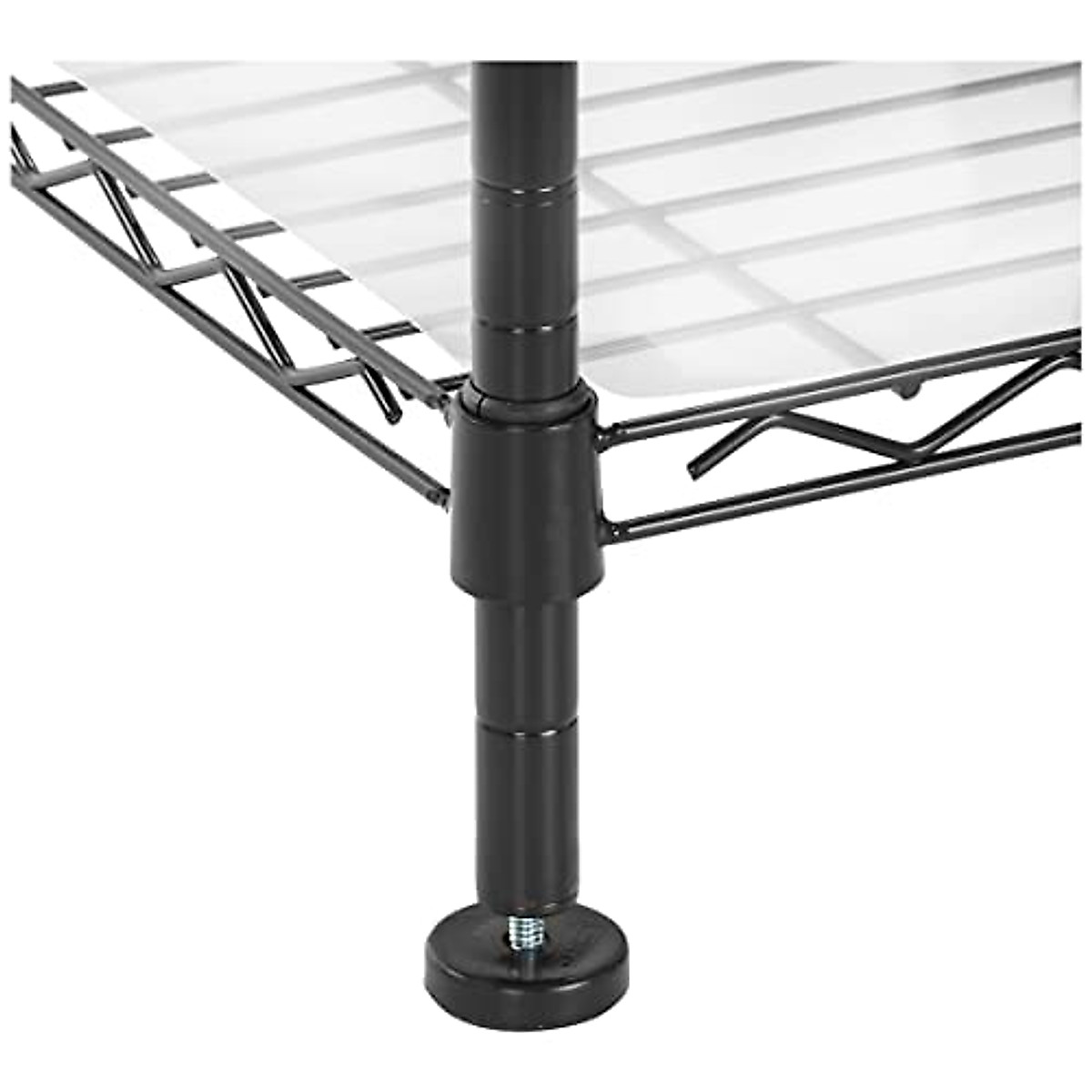 Amazon Basics Expandable Metal Hanging Storage Organizer Rack Wardrobe with Shelves, 14"-63" x 58"-72", Black