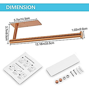 Paper Towel Holder-Paper Towel Holder Under Cabinet Wall Mounted Magnetic Paper Kitchen Towel Holder SUS304 Stainless Steel 13inch Rose Gold Paper Towel Holder for Bathroom Vanity Storage Organzier