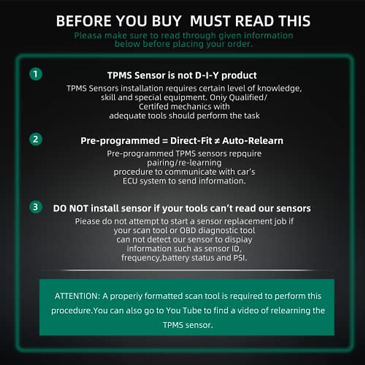 CDWTPS TPMS Sensor,GM 315Mhz Tire Pressure Monitoring Sensor Compatible for Chevy Silverado GMC Cadillac Buick Pontiac Saturn Hummber Saab Replace#13598771 13598772 13586335 13581558 4 Pack