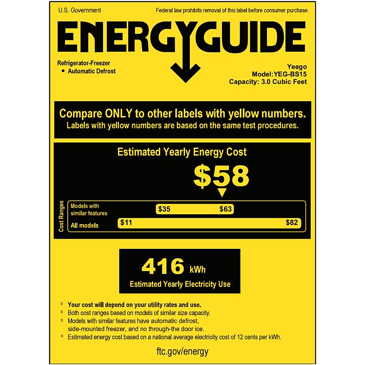 Yeego Beverage Refrigerator, 15 Inch Beverage Fridge, 80 Cans Beer Fridge with Advanced Cooling System(34-54°F), Built-in or Freestanding for Drink Soda Wine Water, Quiet Operation