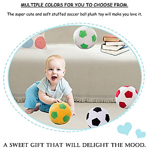 zhidiloveyou 9" Plush Soccer Ball Stuffed Toy, Plush Football Pillow Soccer Gift for Kids, White-Green