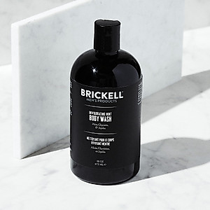 Brickell Men's Invigorating Mint Body Wash for Men, Natural and Organic Deep Cleaning Shower Gel with Aloe, Glycerin, and Jojoba, Sulfate Free