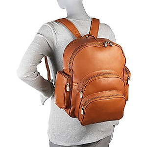 Piel Leather Expandable Backpack, Saddle, One Size