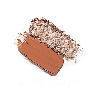 Wander Beauty Double Date Eye Shadow Duo - First Kiss/ILYSM (Golden Champagne + Burnt Terracotta) - Cream High Pigment Eye Shadow Palette - Satin Shimmer Eyeshadow - Eye Makeup With Vitamin E- 0.07 oz