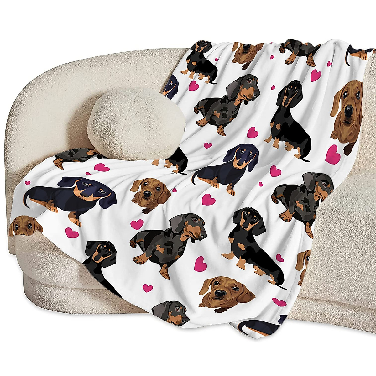 Dachshund Blanket for Girls Boys Women Gifts for Dachshund Lovers Dachshund Throw Blanket for Kids Adults Ultra Soft Cozy Fleece Blanket for Couch Sofa ​Bed 40"x50"