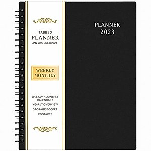 2023 Planner - 2023 Planner with Weekly and Monthly Spreads, Jan 2023 - Dec 2023, 6.25" × 8.3", Strong Twin-Wire Binding, Round Corner, Improving Your Time Management Skill