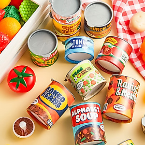 JOYIN 12Pcs Grocery Pretend Play Can Toy, Kids Groceries Fake Tood, Toddler Play Food Boxes and Cans, Best Stocking Stuffers for Christmas