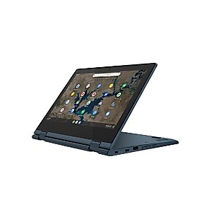 Lenovo Chromebook Flex 3 11.6" HD Touchscreen 2-in-1 Laptop Computer PC, Intel Celeron N4020, 4GB DDR4, 32GB eMMC, Intel UHD 600, 802.11ac, Bluetooth, Webcam, Chrome OS, Blue, 64GB ABYS MicroSD Card
