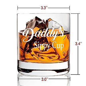 AGMdesign, Daddy's Sippy Cup Whiskey Glasses, Funny Fathers Day, Birthday Gifts for Dad from Daughter, Son