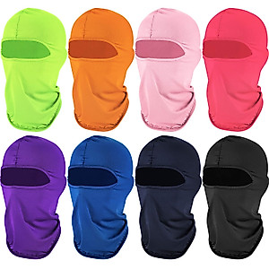 SATINIOR 8 Pieces Ski Mask Cover Full Face Mask UV Protection Summer Ice Silk Balaclava Neck Gaiter Women Men Outdoor Sport(Vivid Colors)