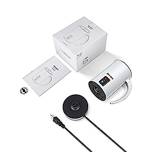 EZBASICS Electric Milk Steamer, 8.4oz/250ml Automatic Hot and Cold Foam Maker, Milk Warmer for Coffee, Latte, Cappuccinos with Two Whisks for Frothing and Heating Milk