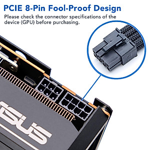 EZDIY-FAB Sleeved Cable - Cable Extension for Power Supply with Extra-Sleeved 24-PIN 8-PIN 6-PIN 4+4-PIN with Combs- White