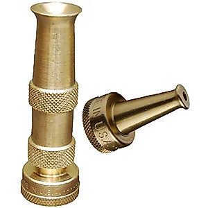 Hose Nozzle ~ Solid Brass ~ Adjustable Spray Patterns ~ Made in USA ~ with Bonus High Pressure Sweeper Nozzle