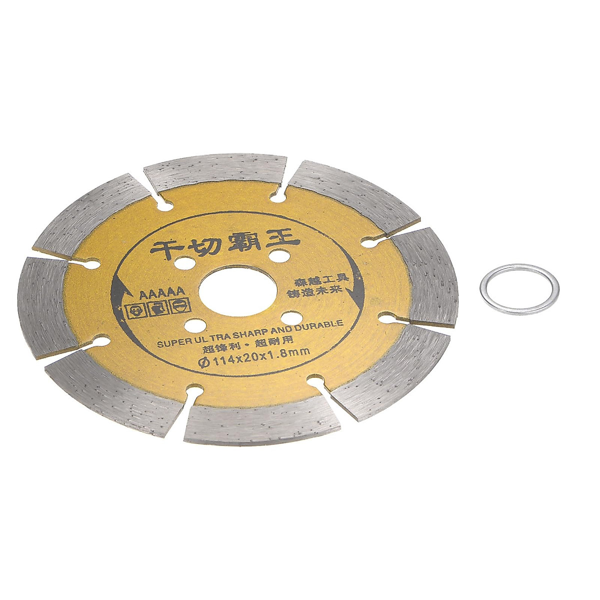 HARFINGTON Diamond Blade, 4.5" 114mm Segmented Rim Diamond Blades Segmented Saw Diamond Blade with 20mm Arbor for Angle Grinders for Cutting Concrete Stone Masonry Brick Block, Yellow