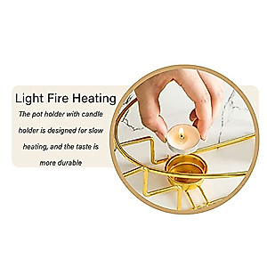 Buffet Warmer Set with Glass Lid - 2 Quart Round Chafing Dish Buffet Set, Ceramic Marble Finish Chafer for Weddings, Parties and Banquets - Perfect for Your Catering Needs