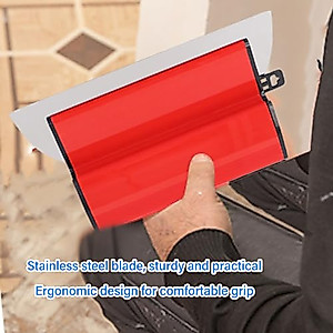 9.8Inch/250MM Drywall Skimming Blade, Smooth Finish, Ergonomic Comfort Grip, Stainless Steel Drywall Smoothing Spatula for Large Working Area Wall Decoration Construction Tool