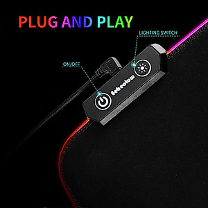 RGB Gaming Mouse Pad, Extended Large Mouse Pad with 14 Lighting Modes, Waterproof and Non-Slip Rubber Base Keyboard Mat Soft Gaming Pad Size 31.5X12 in