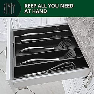 ROYAL CRAFT WOOD Black Drawer Dividers 22IN and Expandable Utensil Drawer Organizer