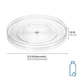 iDesign Linus Turntable Kitchen, Organization for Pantry, Countertop, Shelf, Table, Vanity, Bathroom, 11" Inch, Clear
