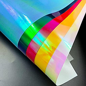 VILLCASE 5 Rolls Vinyl Lettering Film Vinyls Color Changing Vinyl Holographic Vinyl Glass Vinyl Film Transfer Tape for Vinyl Adhesive Vinyl White Vinyl Transfer Paper Five Colors The Pet