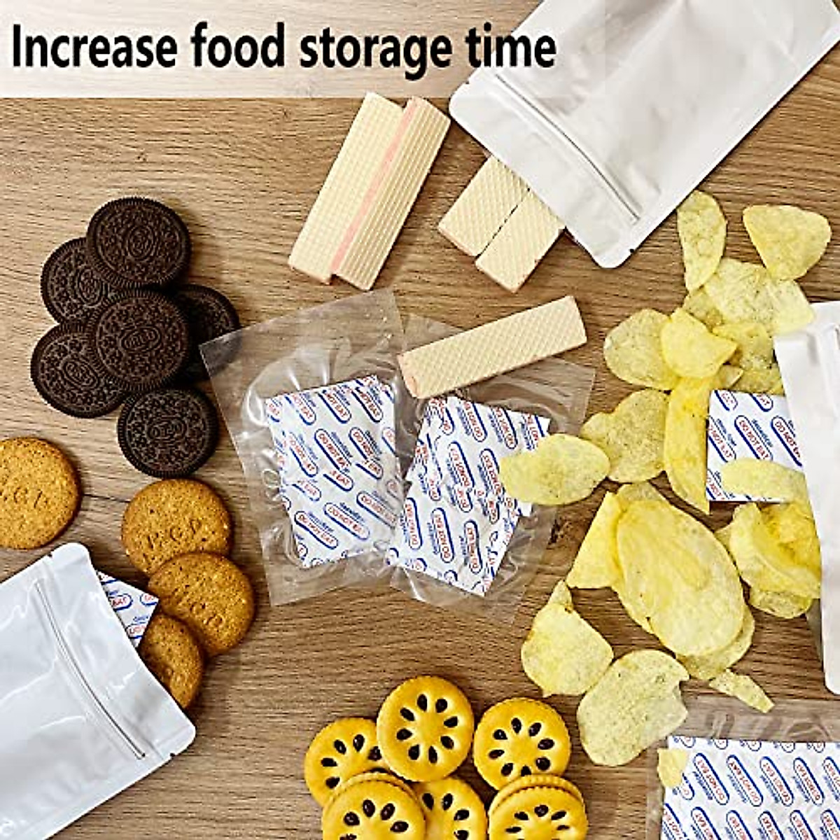 Oxygen Absorbers for Food storage 300CC, 100 PCS (10x PCS of 10) O2 Absorbers Food Grade for Mylar Bags, Canning ,Freeze Dryer, Dehydrated, and Preserved Foods - Long Term Storage