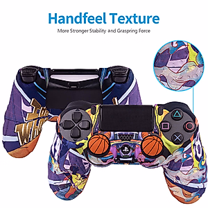 CHINFAI PS4 Controller DualShock4 Skin Grip Anti-Slip Silicone Cover Protector Case for Sony PS4/PS4 Slim/PS4 Pro Controller with 8 Thumb Grips (Kobe)