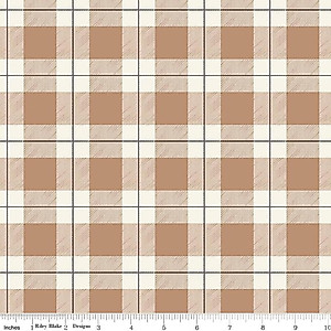 Riley Blake Flannel Adventure Brown Plaid Fabric by The Yard