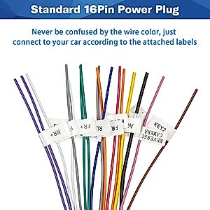 Android Radio Wiring Harness Adapter Replacement for Select Android Car Stereo 16 Pin ISO Connector