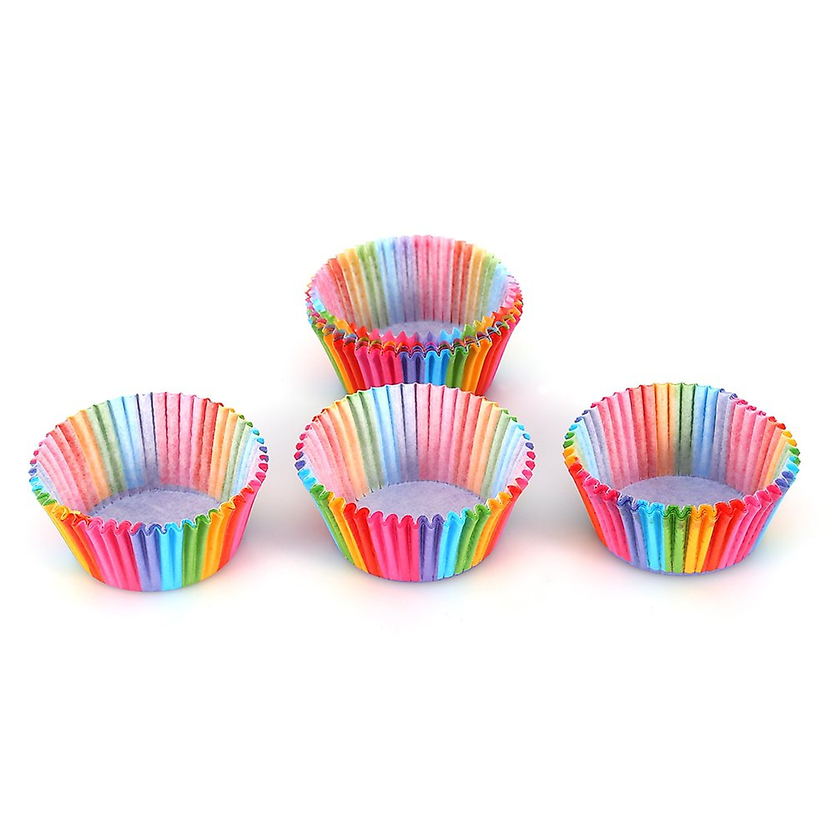 Cupcake Wrappers,100Pcs Rainbow Bright Standard Baking Cups Cupcake Liner Cupcake Paper Baking Cup Muffin Cases Cake