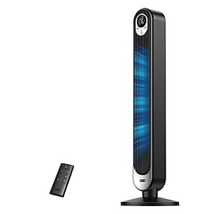 Dreo Tower Fan 42 Inch, Cruiser Pro T1 Quiet Oscillating Bladeless Fan with Remote, 6 Speeds, 4 Modes, LED Display, 12H Timer, Black Floor Standing Fan Powerful for Indoor Home Bedroom Office Room