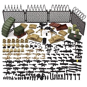 Feleph Weapons Pack Military Toy Set Building Blocks Model for Soldier Figures, Army Equipment Gear Kit Pieces and Parts Accessories Compatible with Major Brand
