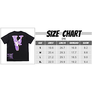 Nhicdns V Shirt Hip Hop V Letter Short Sleeve T-Shirt Crew Neck Causual Cotton Tops for Men Women Youth
