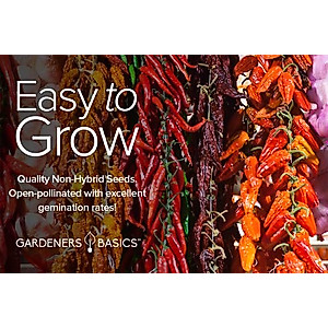 Hot Pepper Seeds For Planting Ghost Habanero - 5 Varieties Pack Ghost Pepper Seeds, Red, Orange, Yellow, White Habanero Seeds For Planting In Garden Non Gmo, Heirloom Peppers Seeds By Gardeners Basics