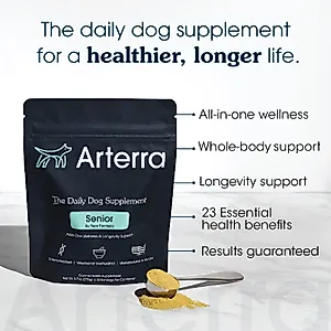 All-in-One Dog Supplement for Advanced Wellness & Longevity, 63 Premium Ingredients for Aging Support, Hip & Joint, Cognition & Mood, Gut and Organs, Vet-Formulated, Senior Formula 8+ Yrs, 38.3 oz